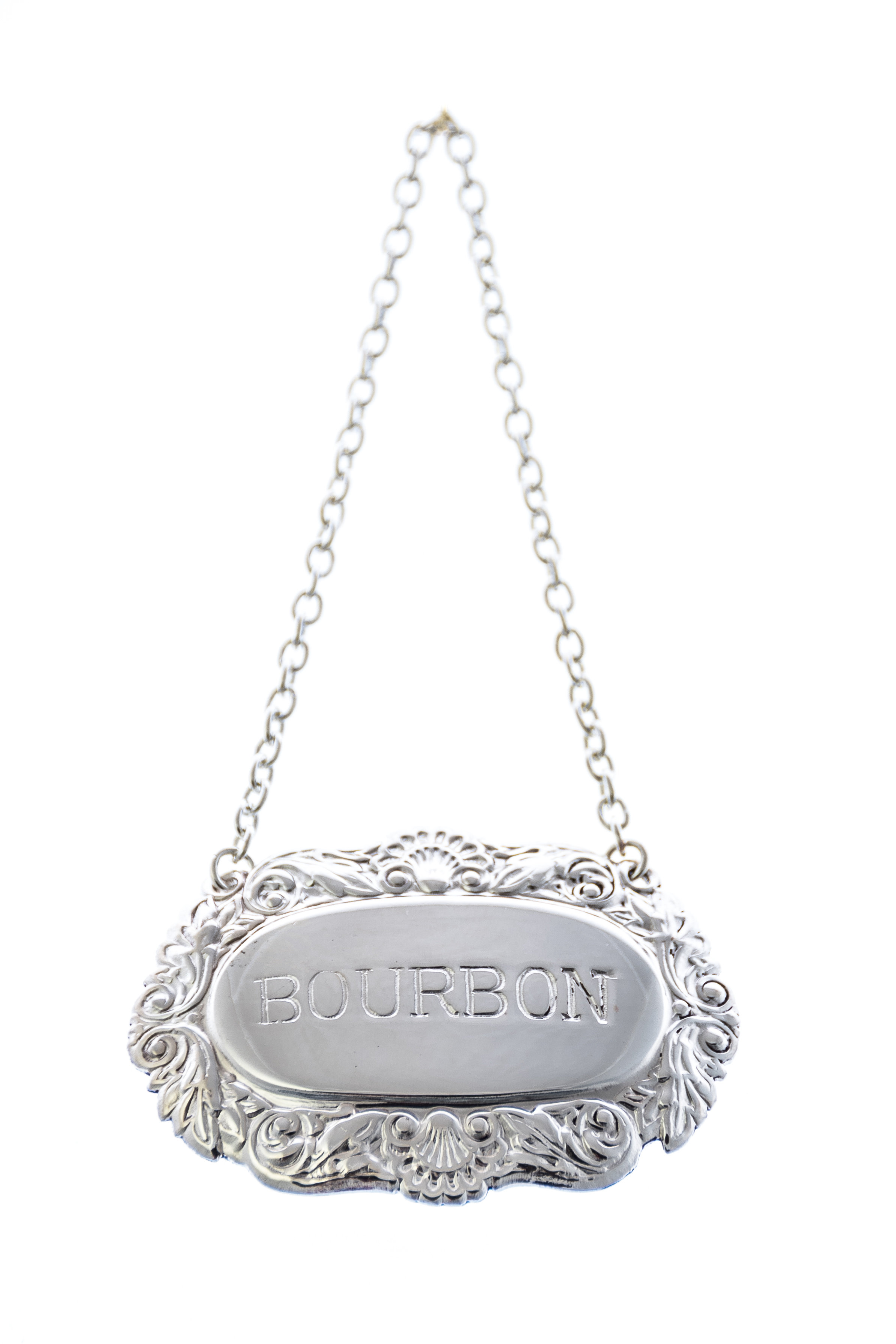 Corbell Silver Company Decanter Label- Bourbon Shell and Scroll | Wayfair