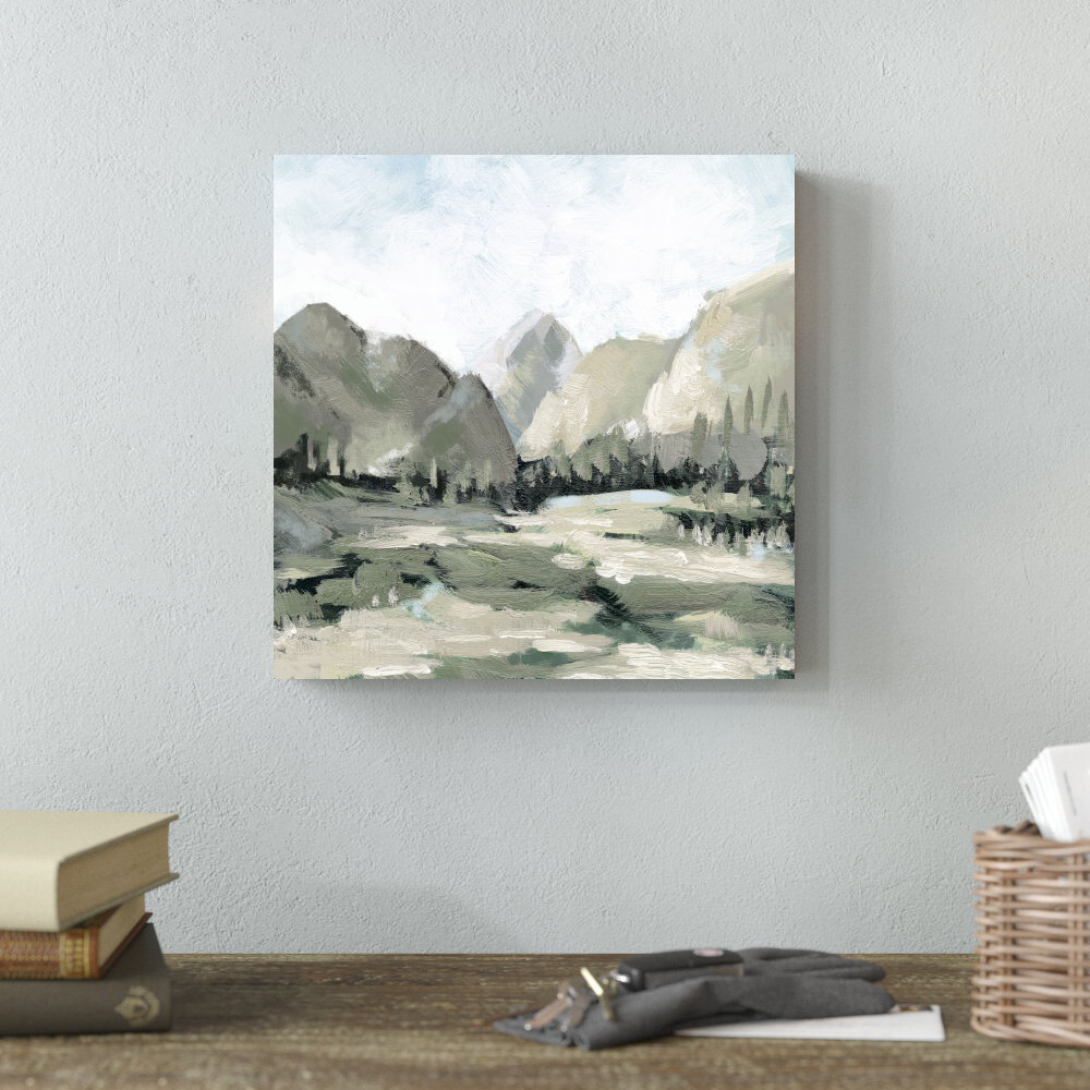Union Rustic Sage Mountainscape - Wrapped Canvas Painting | Wayfair