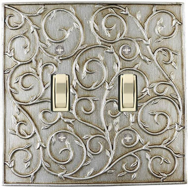 Meriville French Scroll 2-Gang Toggle Light Switch Wall Plate | Wayfair
