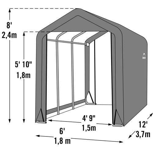 ShelterLogic 6 ft. W x 12 ft. D Portable Storage Shed & Reviews | Wayfair