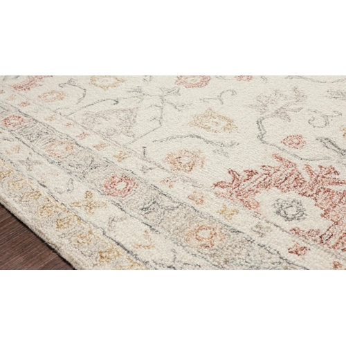 Aden Handmade Wool Ivory/Rust Rug & Reviews | Birch Lane