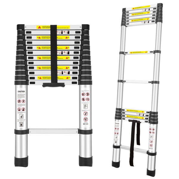 WFX Utility 3.8M Telescopic Ladders, Multi-Purpose Folding Aluminum ...