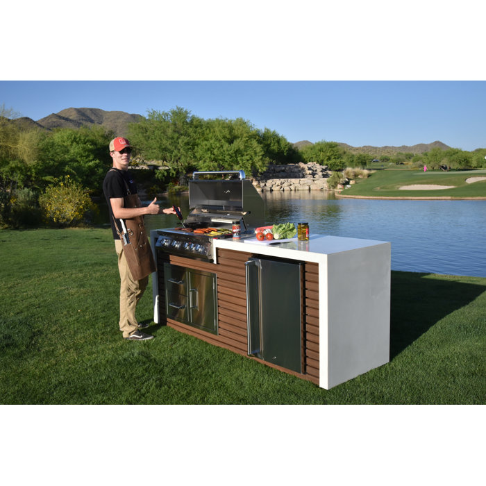 Kokomo Grills Professional 89.5" 4-Burner Propane/Natural Gas Modular ...