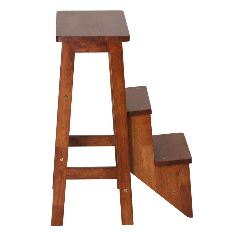 Millwood Pines Corlyn 2 - Step Wood Folding Step Stool & Reviews | Wayfair