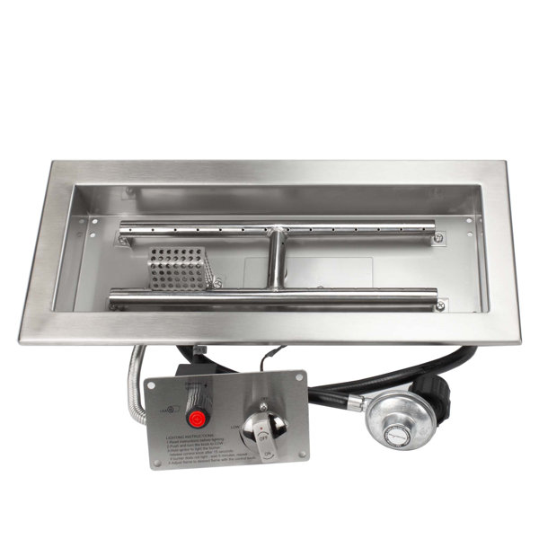 Celestial Fire Glass Rectangular CSA Certified Fire Pit Burner Kit ...