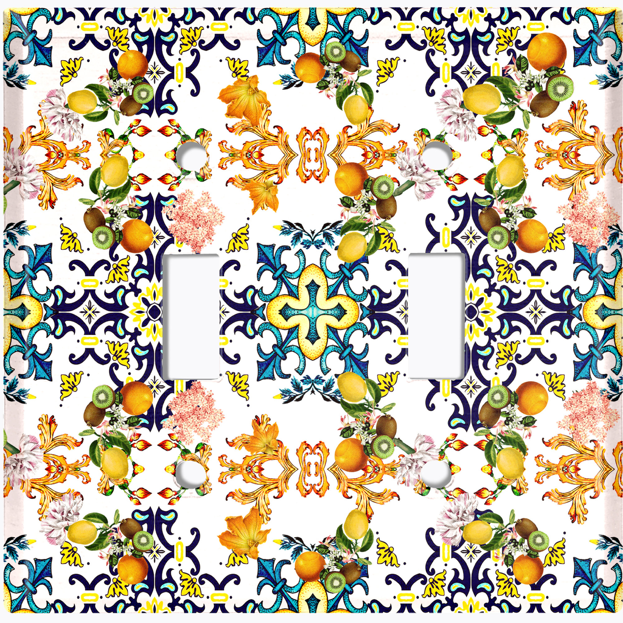 WorldAcc Damask Tile Fruit 2 Toggle Light Switch Wall Plate | Wayfair