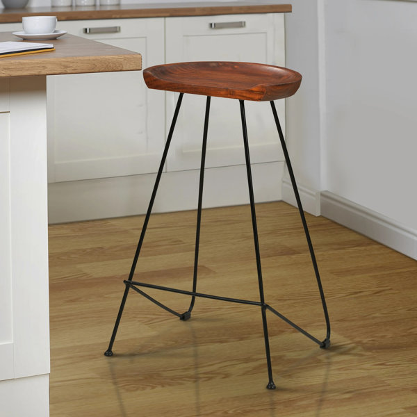 Union Rustic Brena Solid Wood 28" Bar Stool | Wayfair