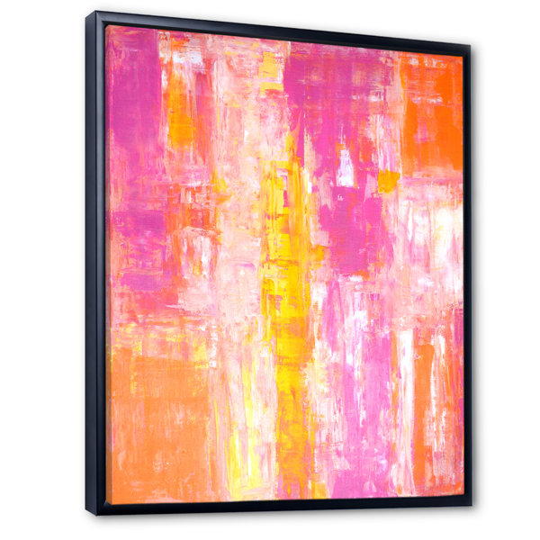 Wrought Studio Pink And Orange Abstract Art Pink And Orange Abstract ...