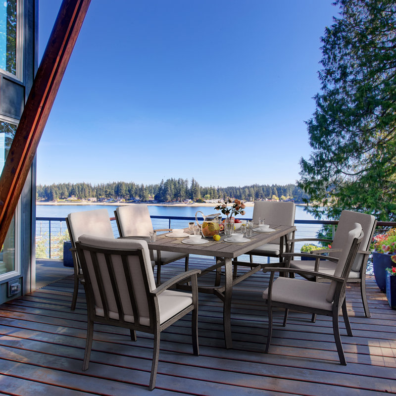 Red Barrel Studio® Kannyn Rectangular 6 - Person Outdoor Dining Set ...