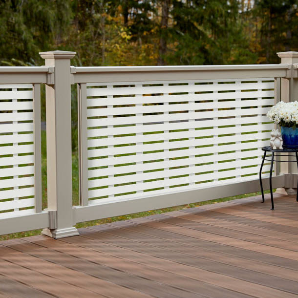 Barrette Outdoor Living Horizontal Fence Boardwalk White Vinyl Panel ...