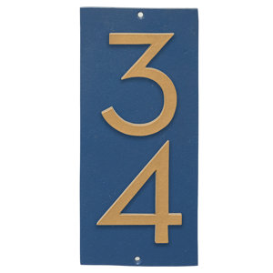 Montague Metal Products Floating 1-Line Wall Address Plaque | Wayfair