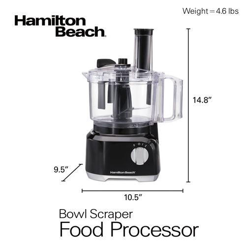 Hamilton Beach® Bowl Scraper Food Processor 8 Cup Capacity Black ...