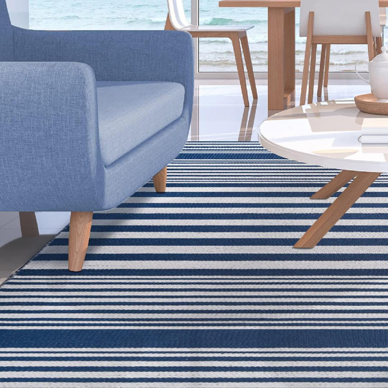 Breakwater Bay Manel Flatweave Navy Blue Indoor/Outdoor Rug | Wayfair